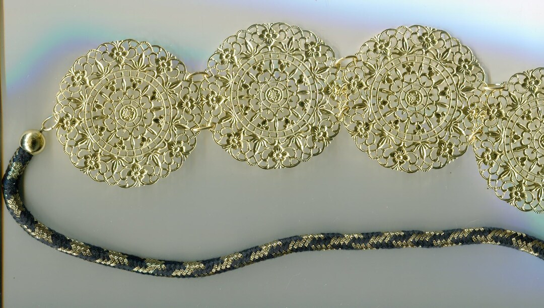 Filigree Medieval Renaissance Belt Gold With Cord Lacing 220 Cm - Etsy