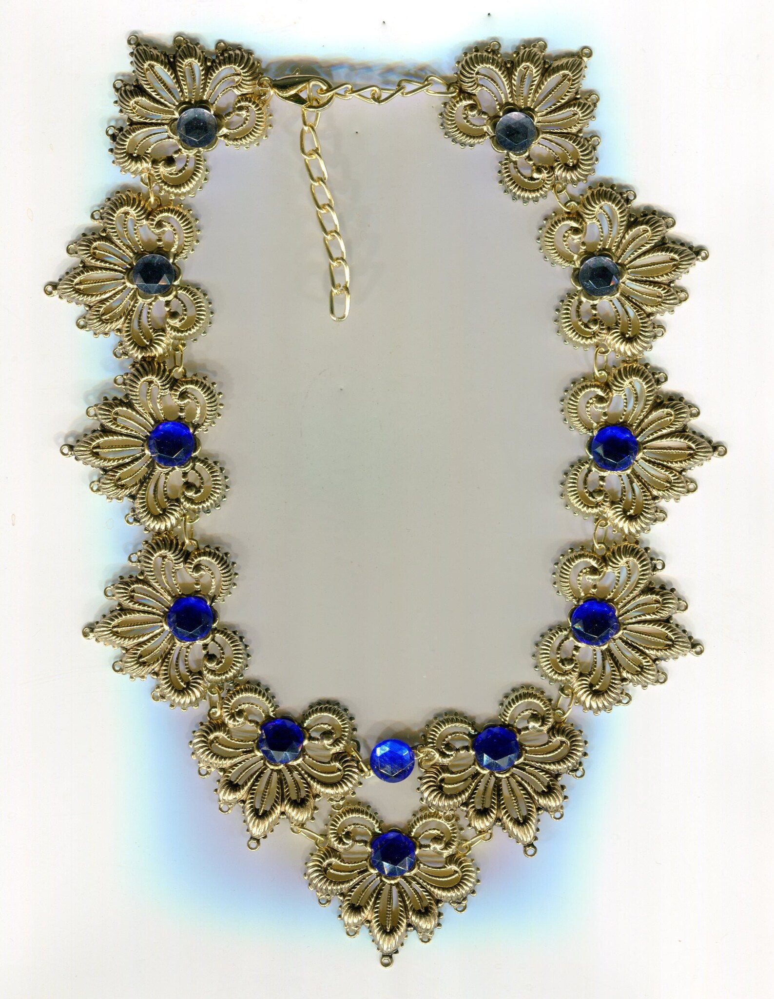 Medieval Renaissance chain gold with blue stones size 52 | Etsy