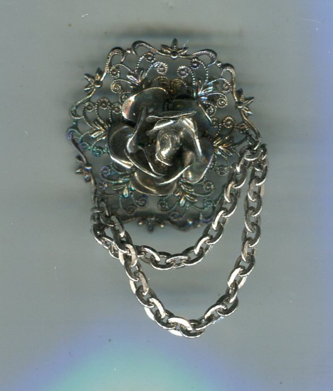 Medieval Renaissance Brooch Silver Rose Cascade 52 X 30 Mm Variant 3 - Etsy