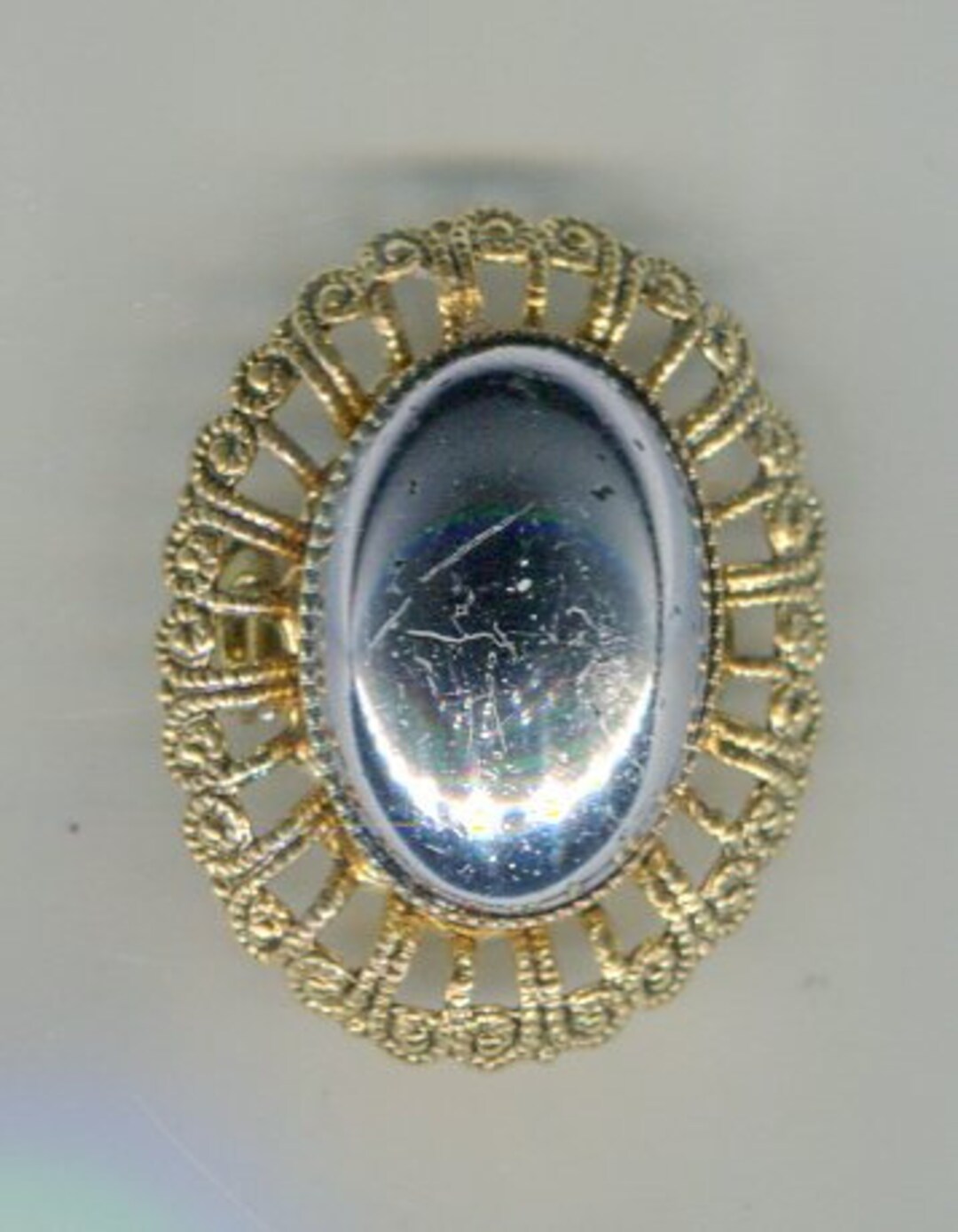 Filigree Medieval Renaissance Brooch Gold With Cabochon Silver 29 X 22 ...