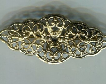 Filigree Medieval Renaissance Rhinestone Brooch Made of Pewter With ...