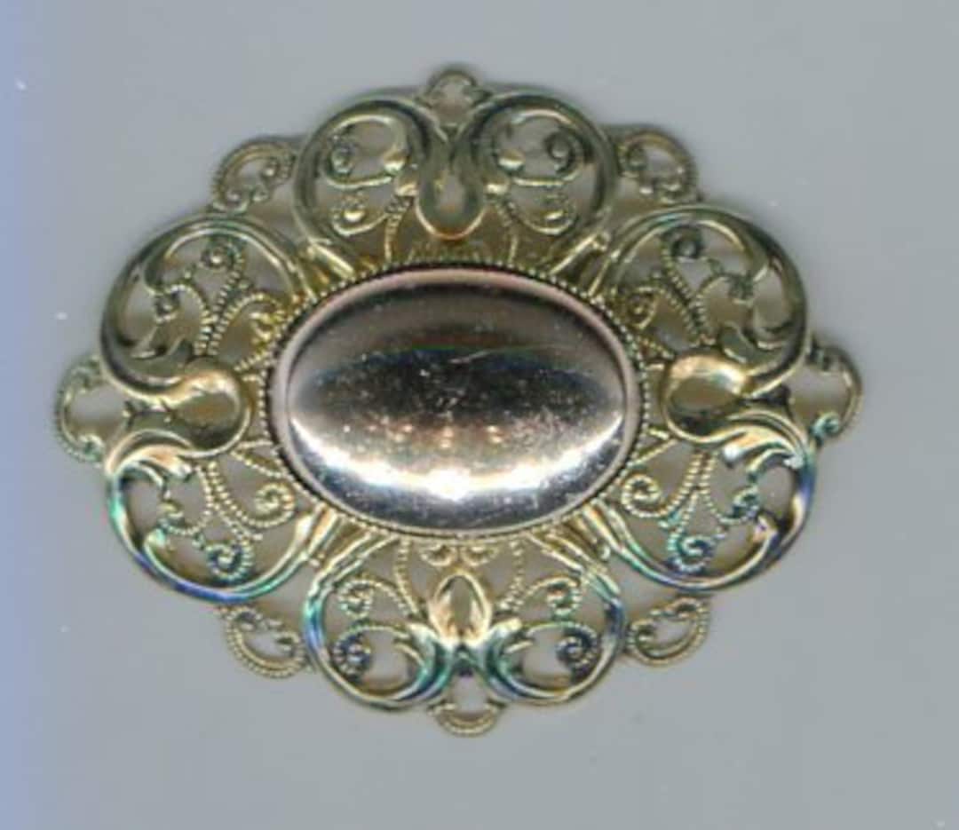Filigree Medieval Renaissance Brooch Victorian Gold 56 X 44 Mm - Etsy