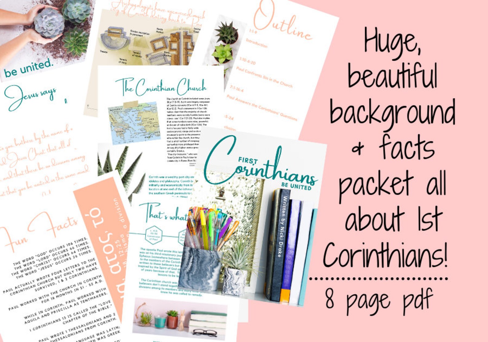 1 Corinthians Bible Study Background & Facts Booklet (digital/printable ...