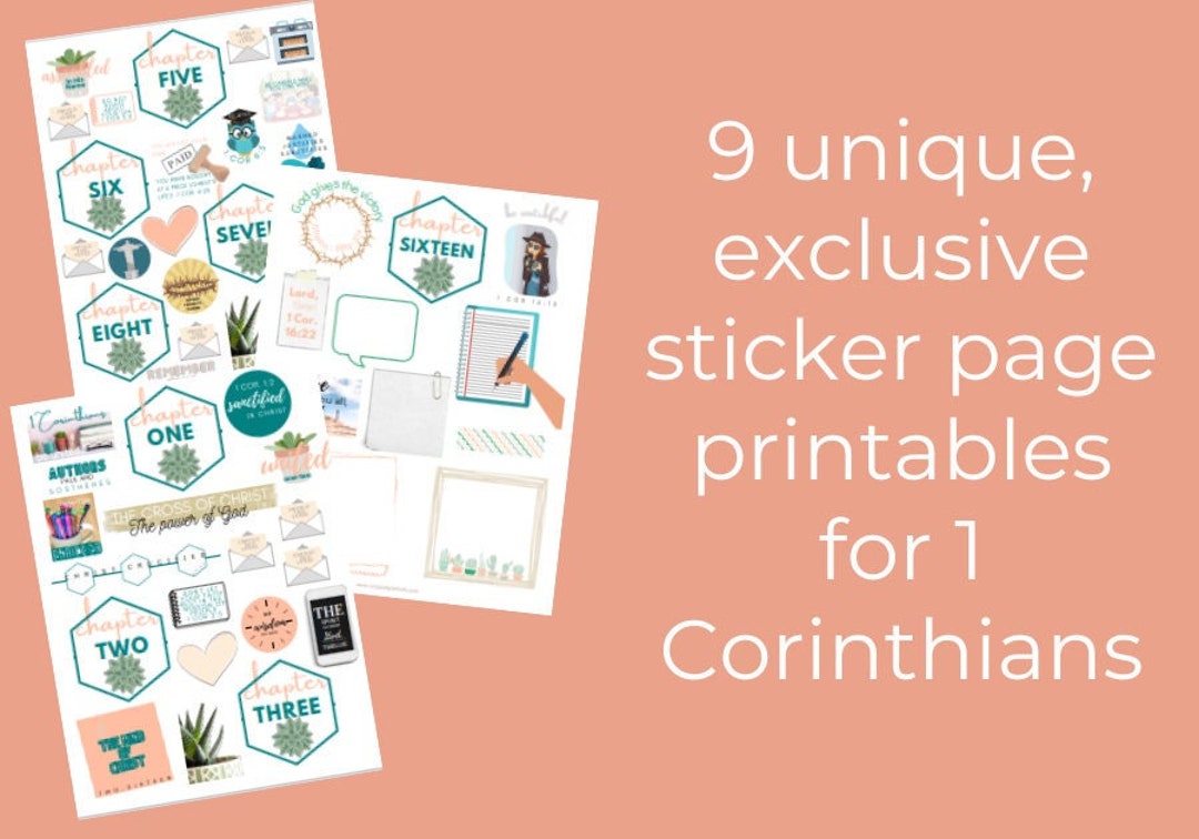 1 Corinthians Sticker Packet (13 Pages) PDF File for Digital or ...