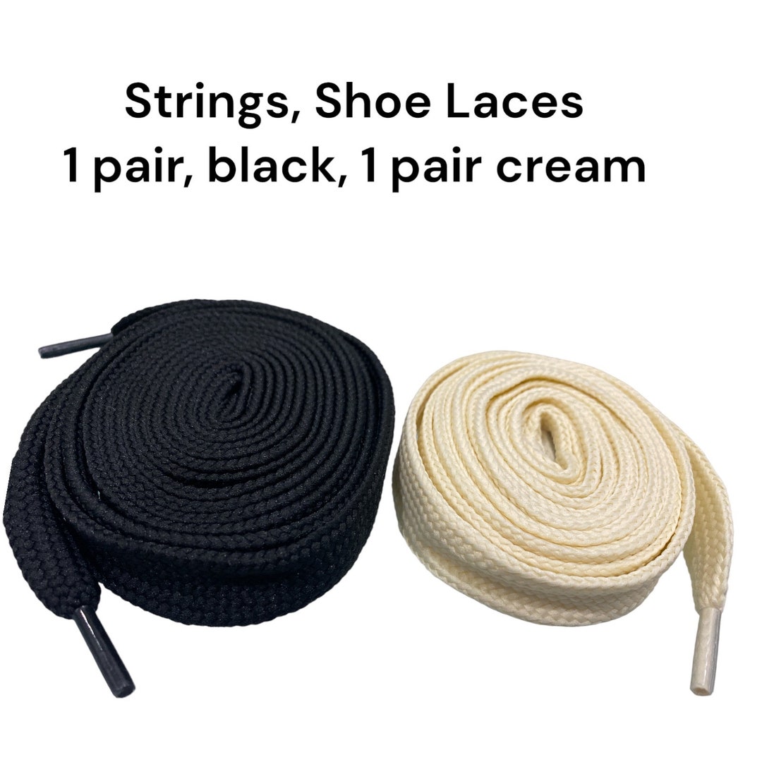 3/4" Wide Shoe Laces: Black & Cream Tubular Shoelaces (1 Pair) - Etsy
