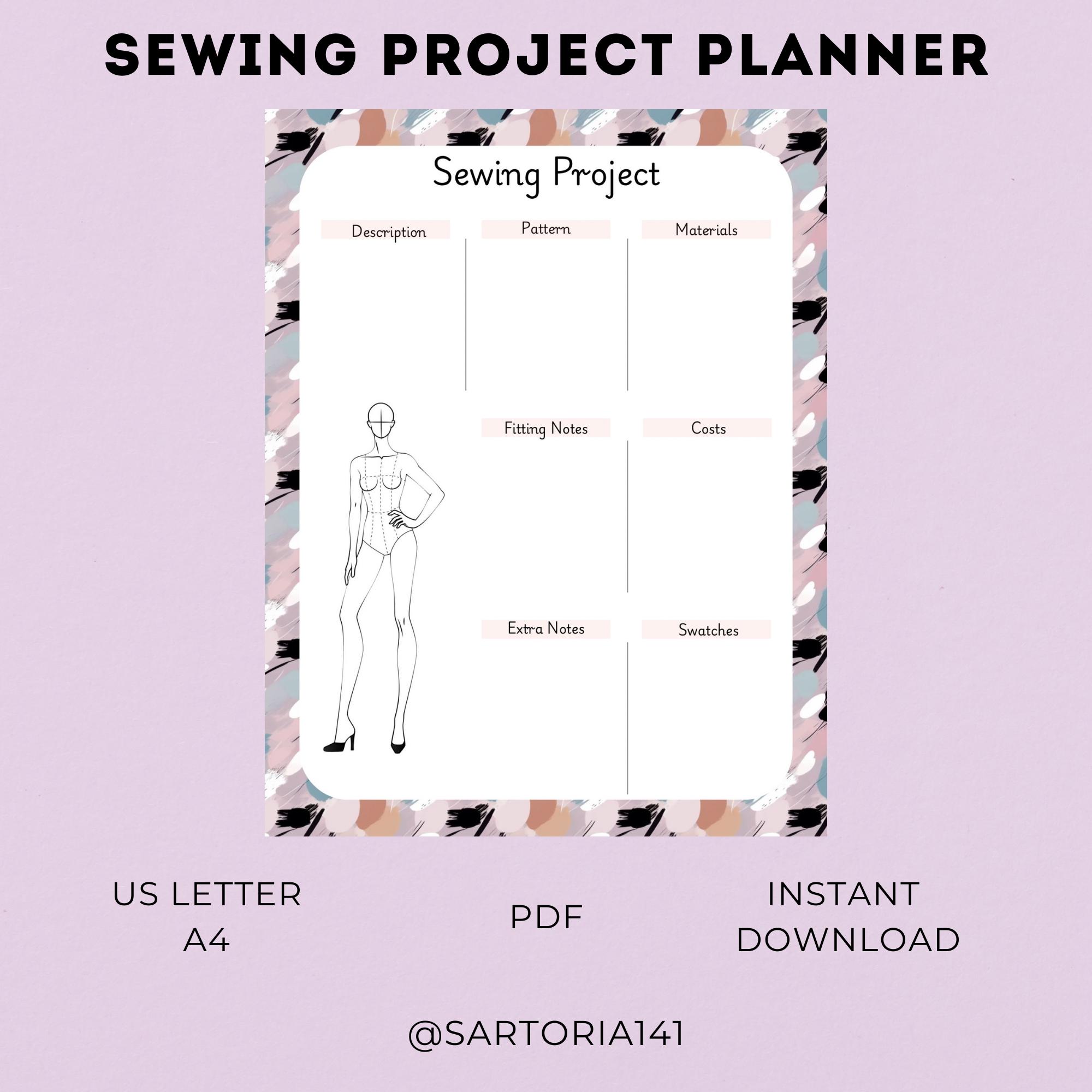 Sewing Project Planner PDF, Fashion Planner Pdf, Fashion Designer ...