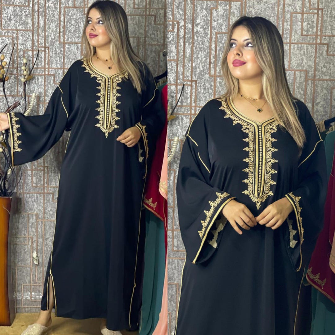 Moroccan Kaftan, African Kaftan, Arabian Abaya, Dubai Dress, Djellaba ...