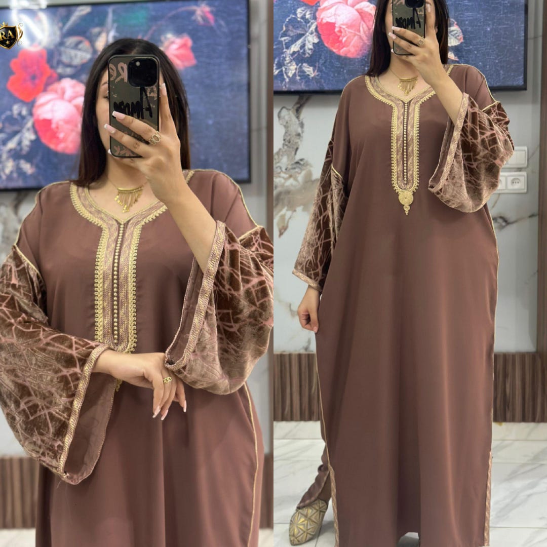Moroccan Kaftan, African Kaftan, Arabic Abaya , Dubai Dress, Kaftan ...