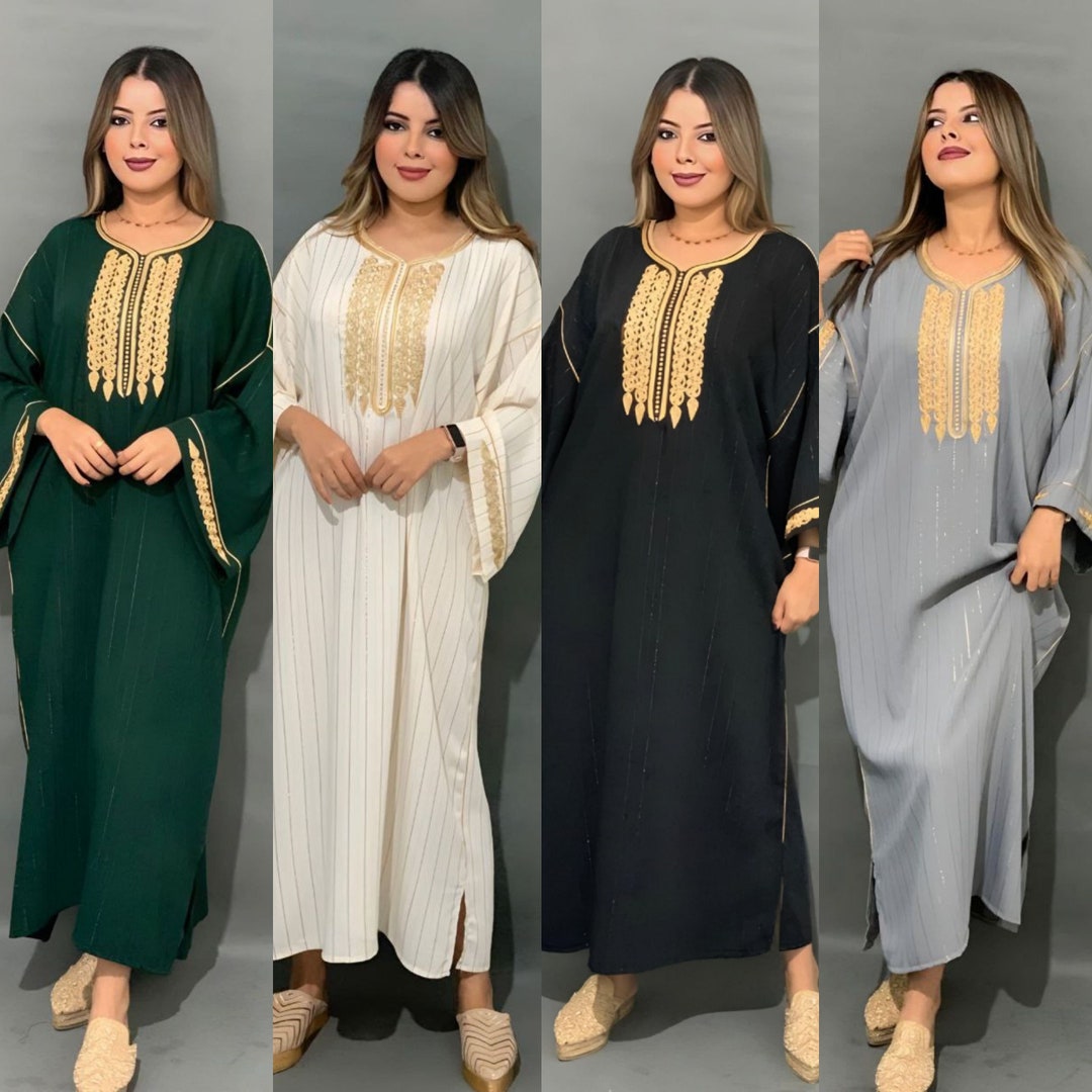 Moroccan Kaftan, African Kaftan, Arabian Abaya, Dubai Dress, Djellaba ...