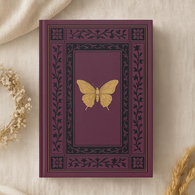 Vintage Butterfly Notebook, Victorian-inspired Lined Journal, Elegant ...