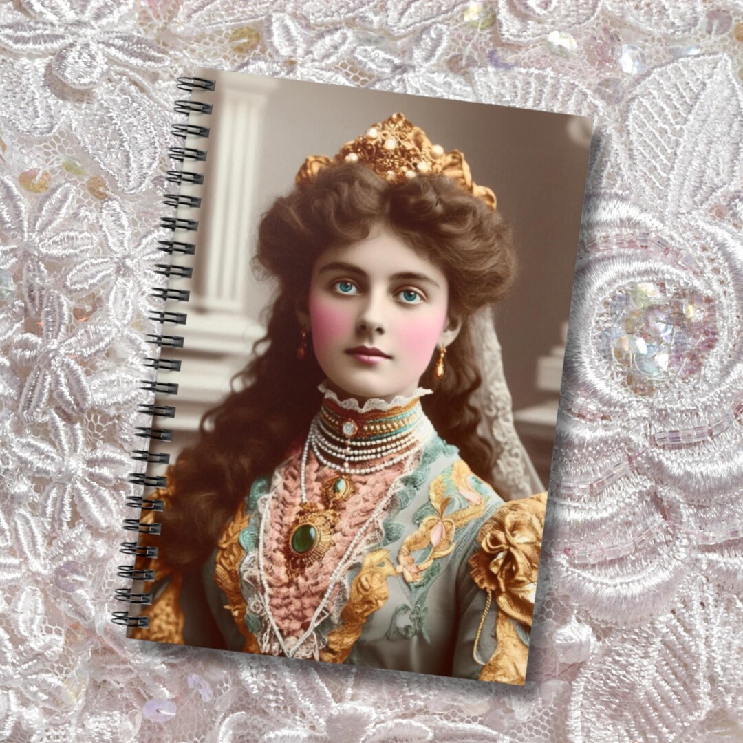 Victorian Era Elegant Lady Hardcover Journal, Colorized Vintage Photo ...