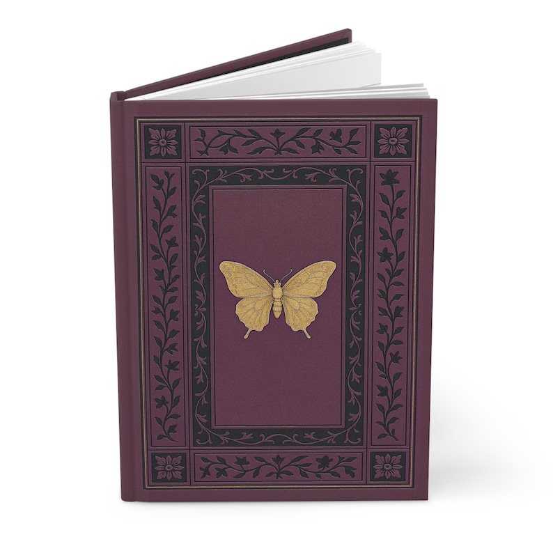 Vintage Butterfly Notebook, Victorian-inspired Lined Journal, Elegant ...