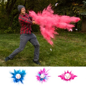 Gender Reveal Baseball! Gender Reveal Baseballs in Pink or Blue Filled ...