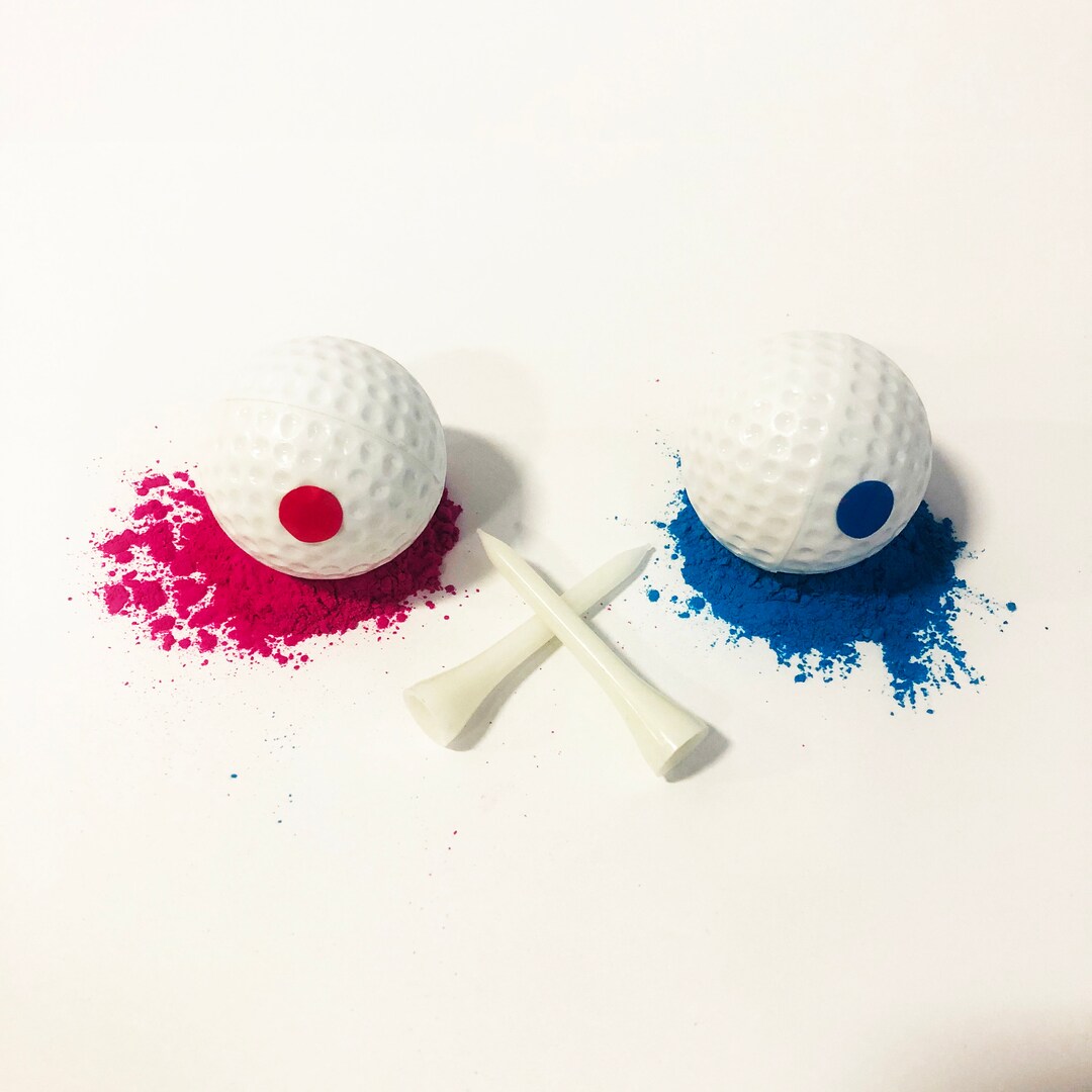 Golf Ball Powder & Confetti Gender Reveal Golf Ball in Pink or Blue ...