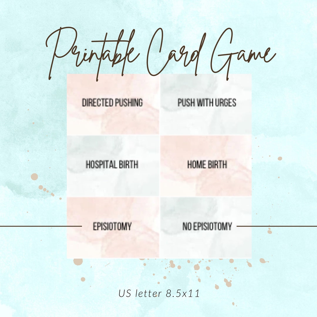 Fun Interactive Birth Planning Cards | Printable Birth Preferences Game ...