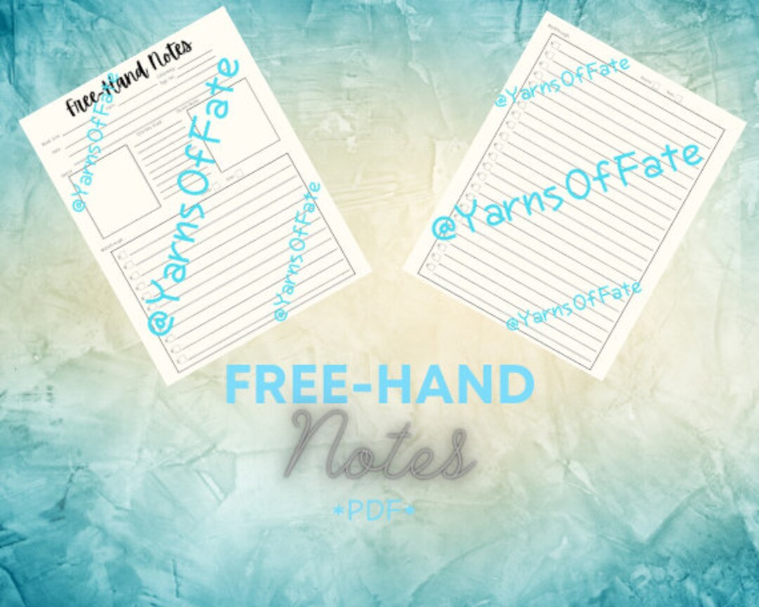 Printable Free-hand Crochet Notes: Stay Organized and Inspired - Etsy