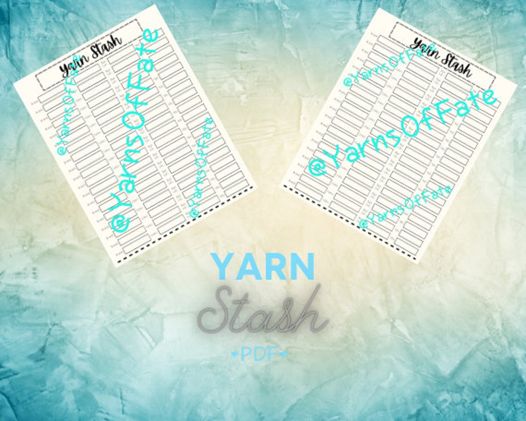 Yarn Stash Organizer - Printable Yarn Inventory Template - Etsy