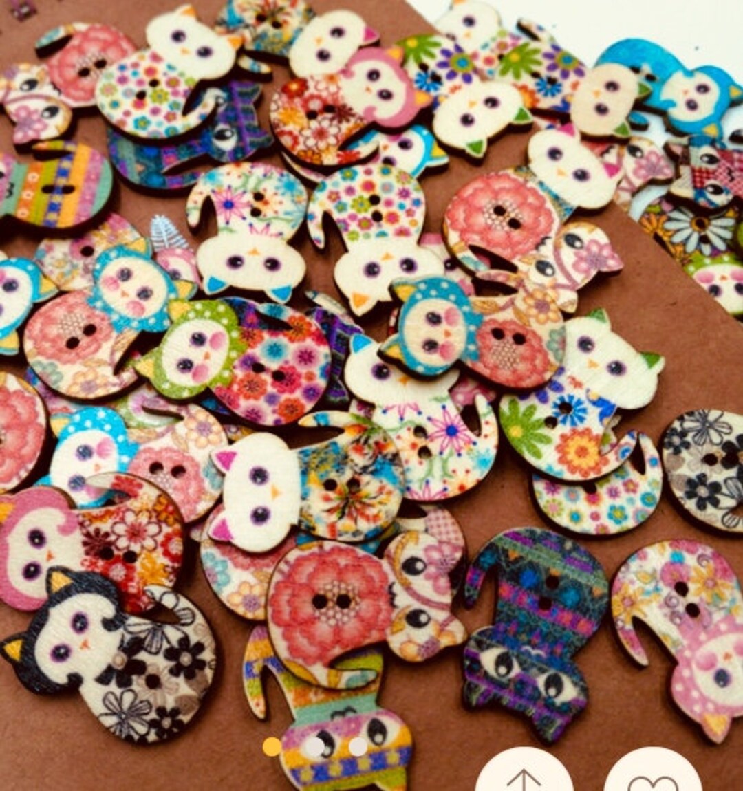 24 Wooden Cat Buttons Cat Face 30. 20mmkitten Buttons baby - Etsy