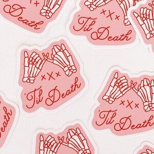 CUSTOM 'til Death Sticker, Wedding Favors, Takeaways for Gothic Themed ...