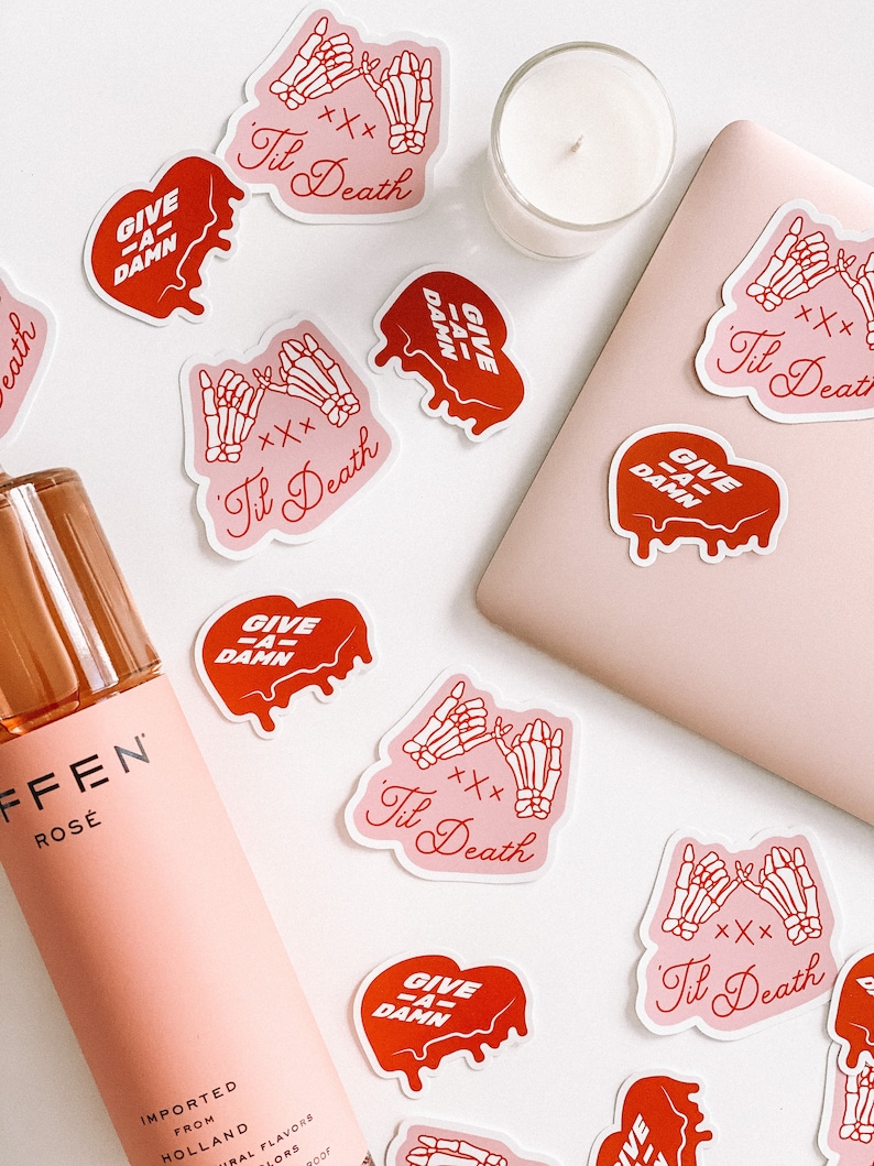 CUSTOM 'til Death Sticker, Wedding Favors, Takeaways for Gothic Themed ...