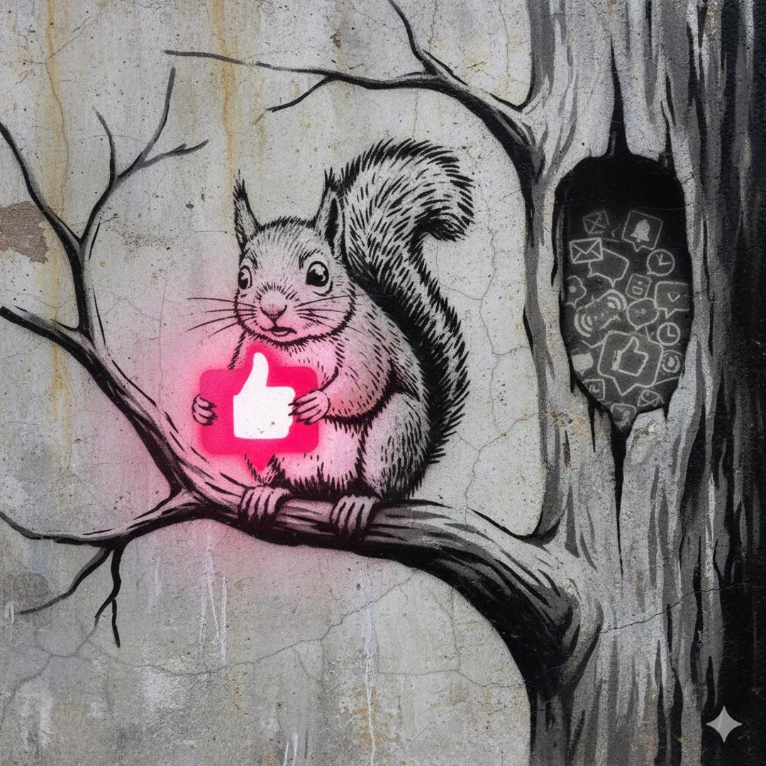The Digital Hoarder. Anxious Squirrel Art Print, Social Media ...