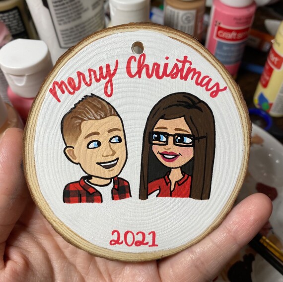 Bitmoji Hand Painted Personalized Couple Ornament - Etsy