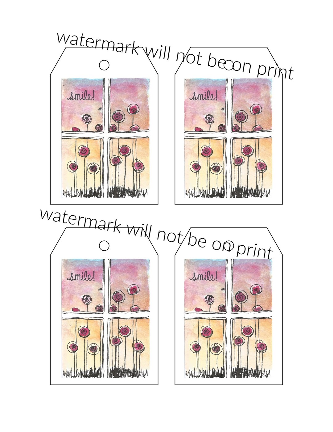 Art Gift Tags, Printable, Digital, All Occasion, Unique, Tags for Gifts ...