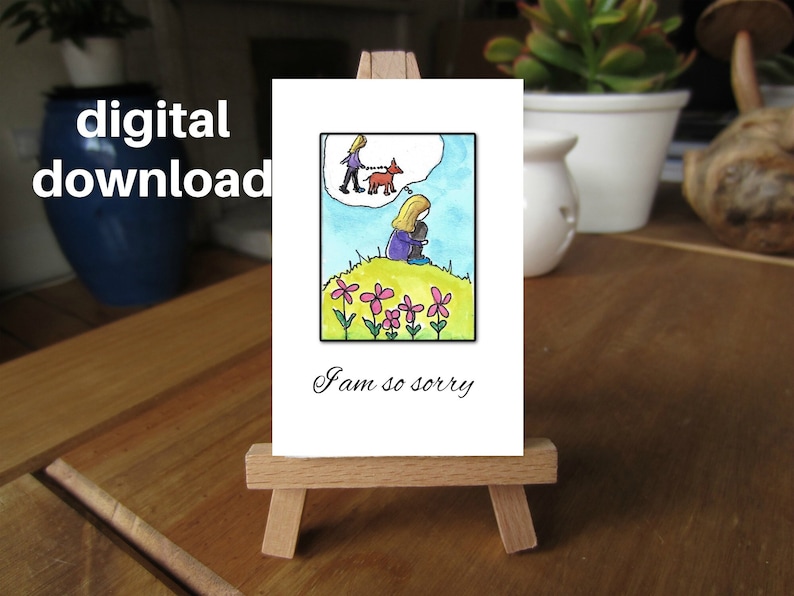 4x6 Dog Memorial Card Printable, Dog Sympathy Card, Pet Loss, Dog Loss ...