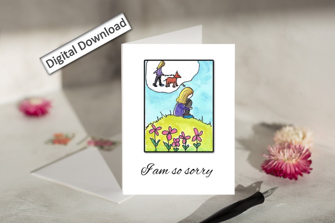 4x6 Dog Memorial Card Printable, Dog Sympathy Card, Pet Loss, Dog Loss ...
