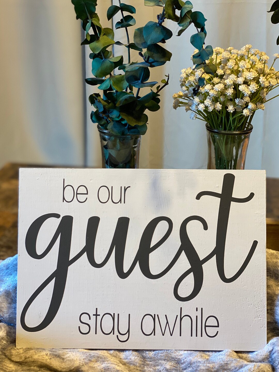 Be Our Guest Stay Awhilehandmade Wood Sign Wall Decor - Etsy
