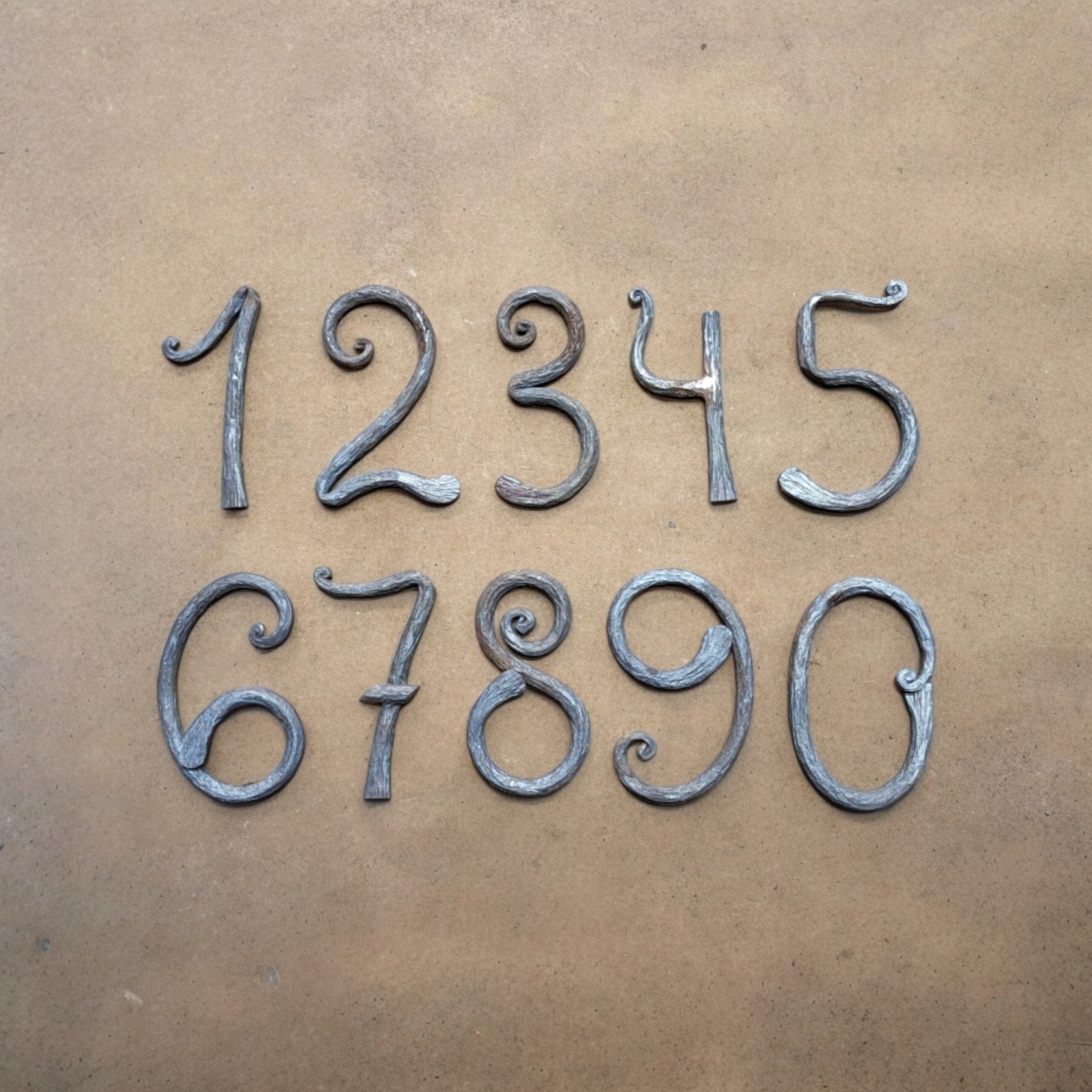 Wrought Iron House Number Plaque: Oak Branch, Butterfly, Custom Address ...