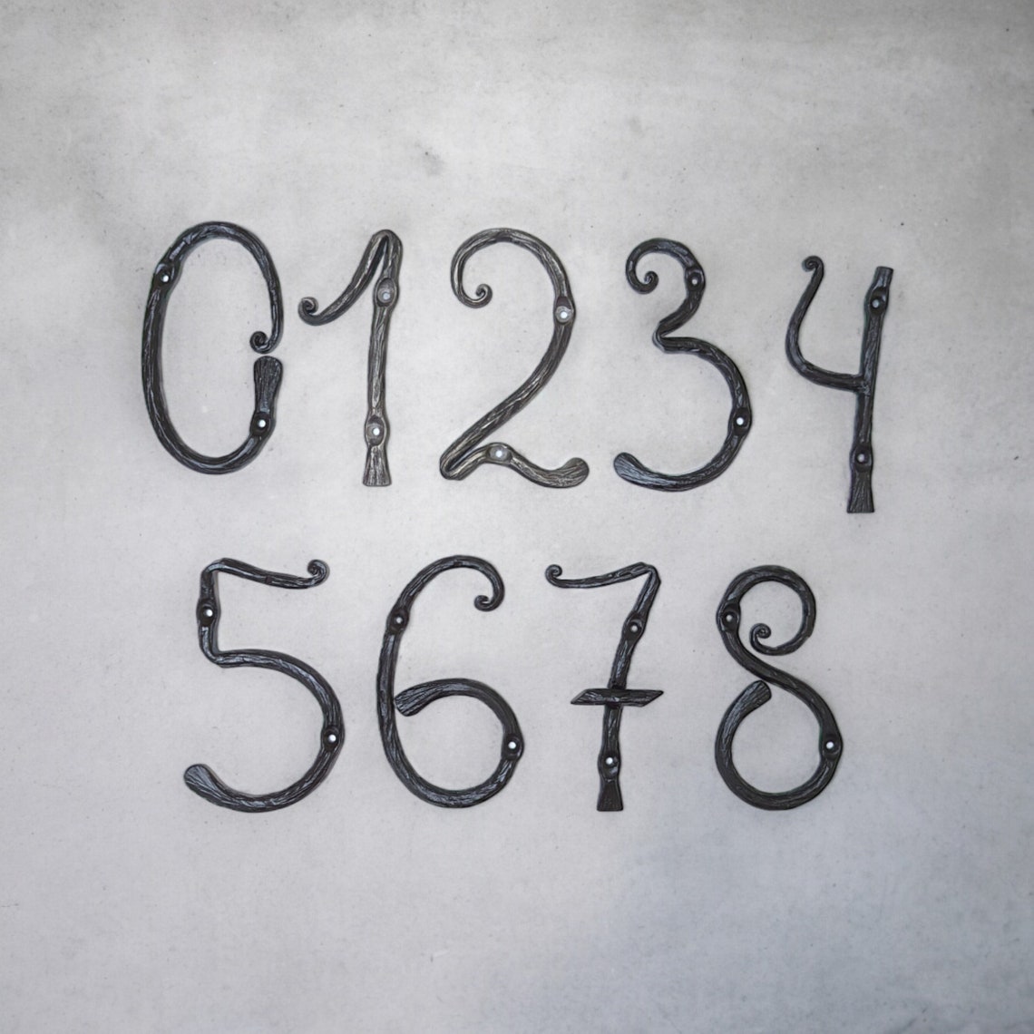 7'' Wrought Iron House Number - Custom Metal Address Sign - Etsy