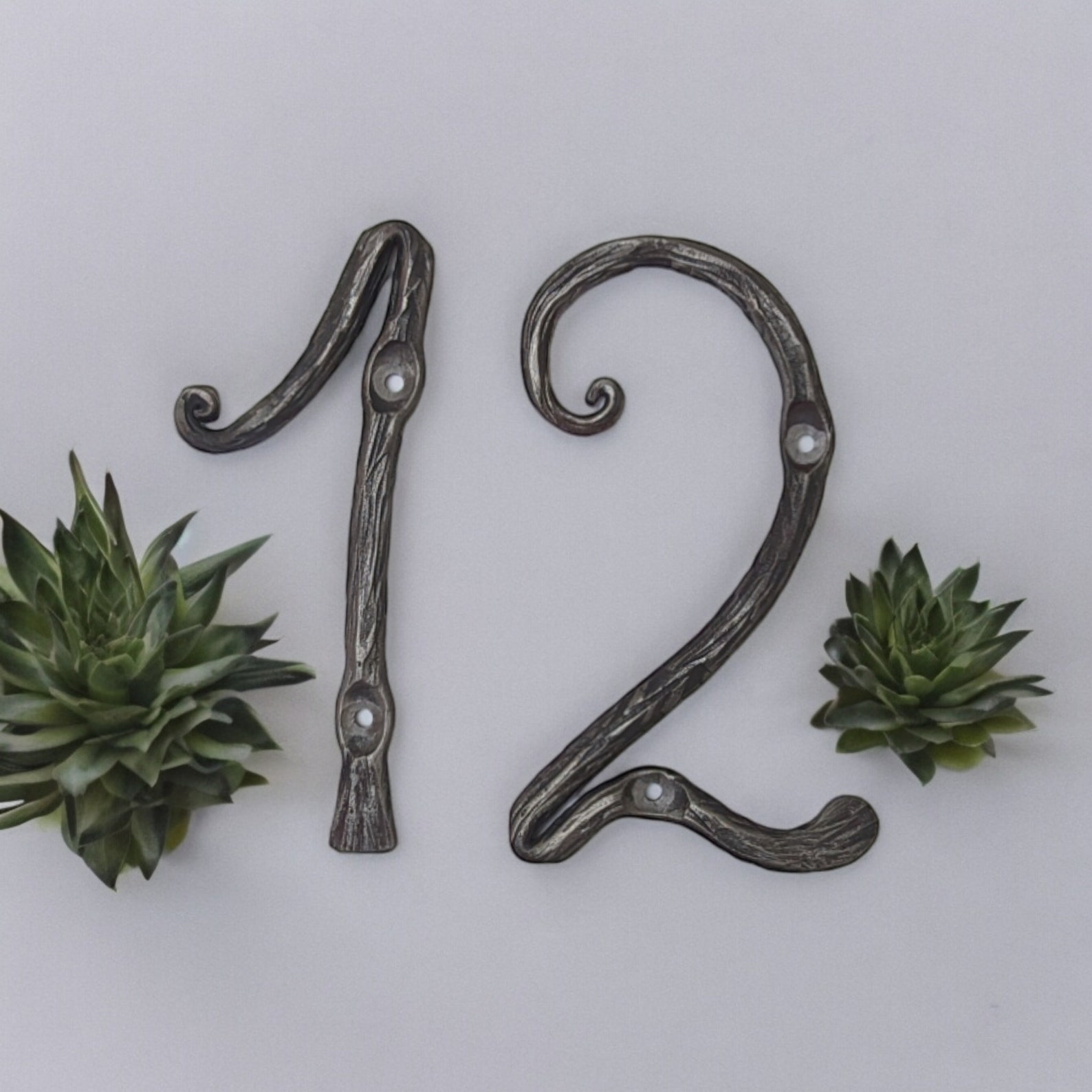 7'' Wrought Iron House Number - Custom Metal Address Sign - Etsy