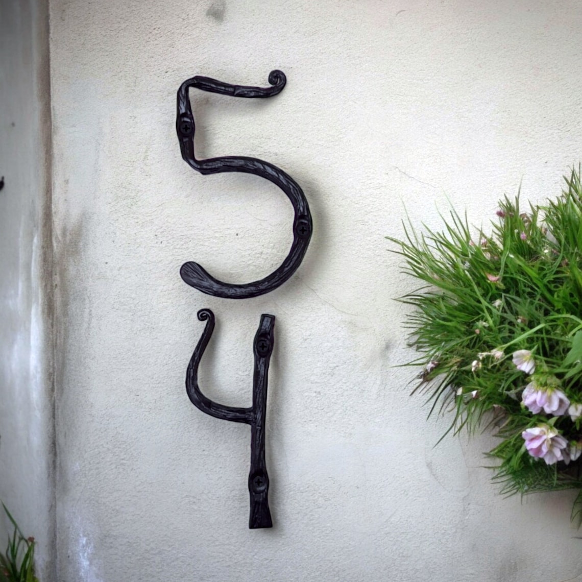 7'' Wrought Iron House Number - Custom Metal Address Sign - Etsy