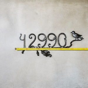 House Number With Bird and Oak Leaf, Personalized Number Plaque, Metal ...