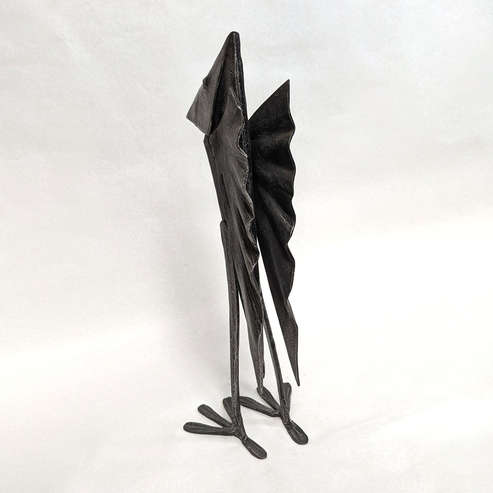 Unique Forged Sculpture 'raven' in Geometric Style Metal Art Work ...