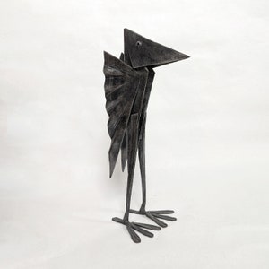 Unique Forged Sculpture 'raven' in Geometric Style Metal Art Work ...