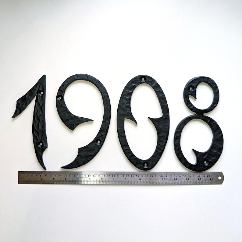 Large Wrought Iron House Numbers: 8" Rustic Home Decor - Etsy