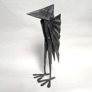 Unique Forged Sculpture 'raven' in Geometric Style Metal Art Work ...