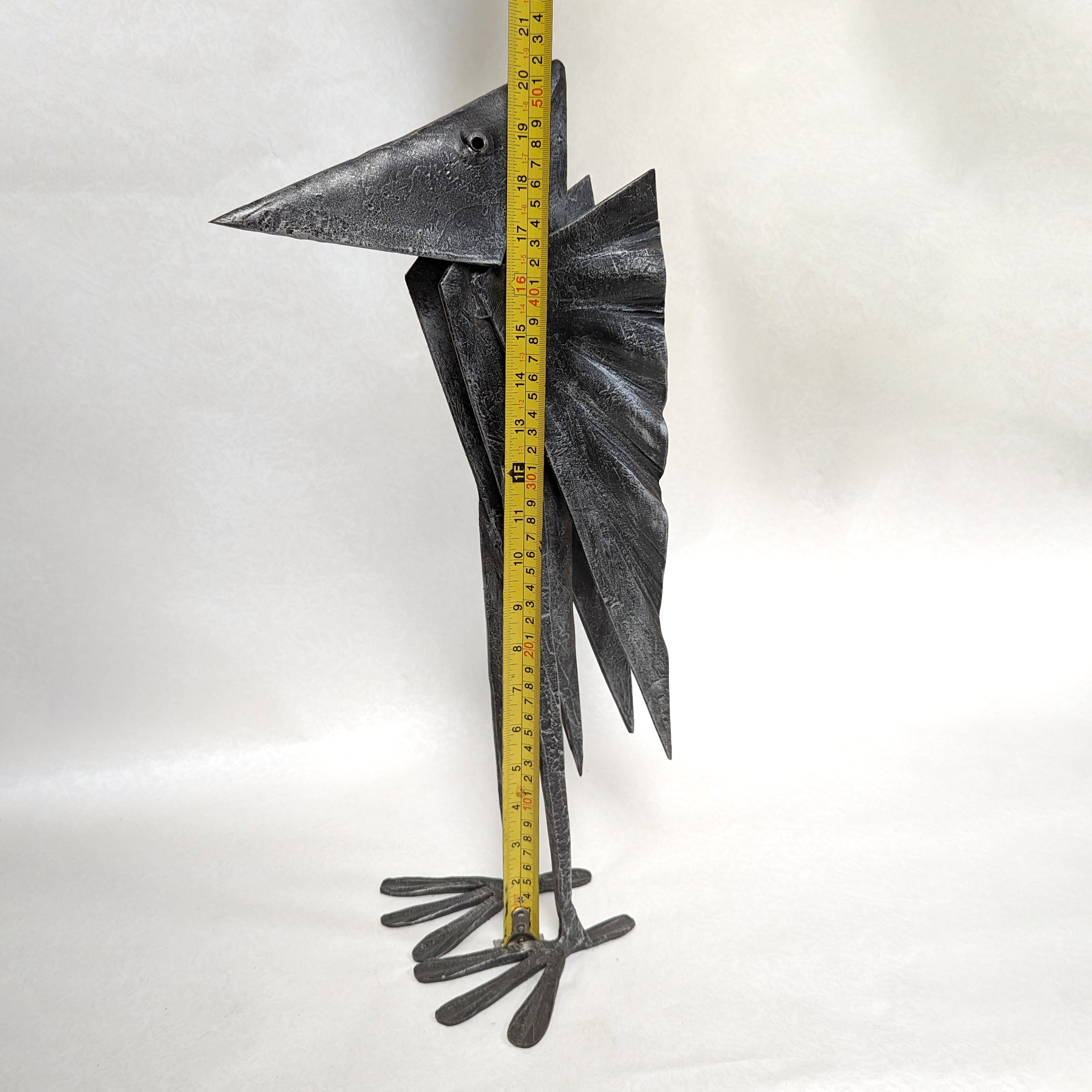 Unique Forged Sculpture 'raven' in Geometric Style Metal Art Work ...