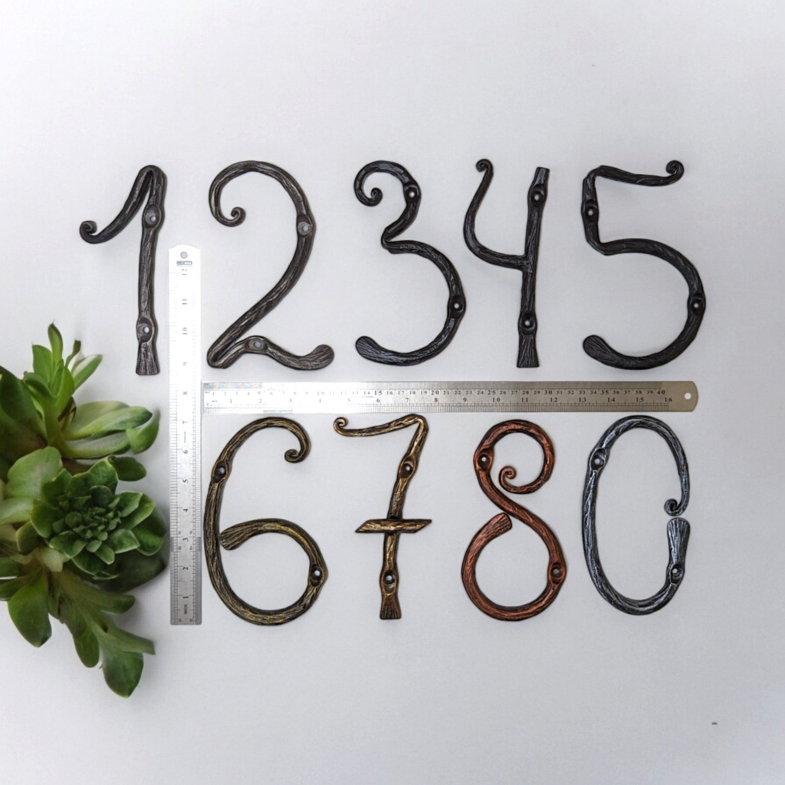 7'' Wrought Iron House Number - Custom Metal Address Sign - Etsy