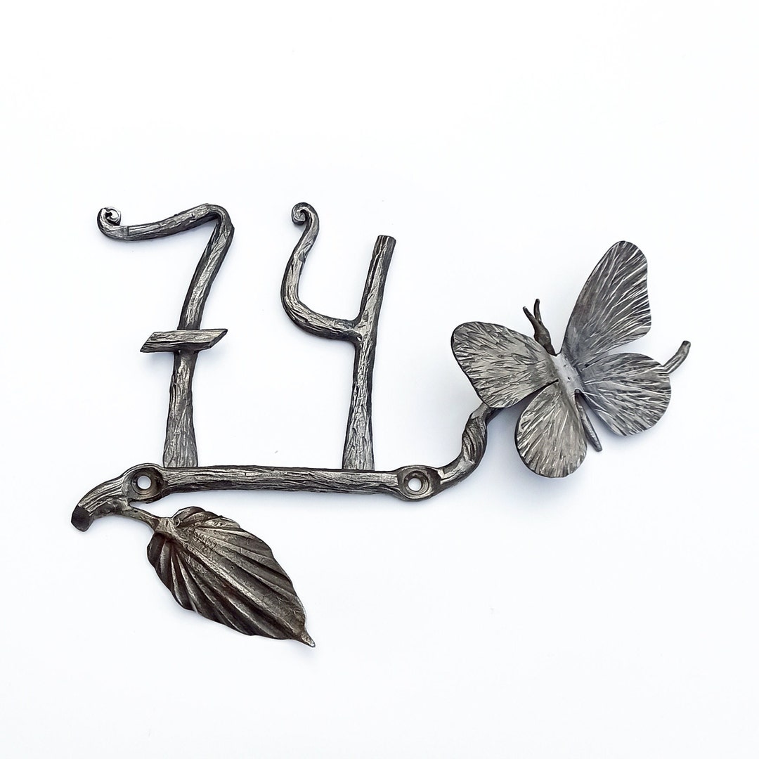 Personalized House Number Sign With Butterfly and Tropical - Etsy