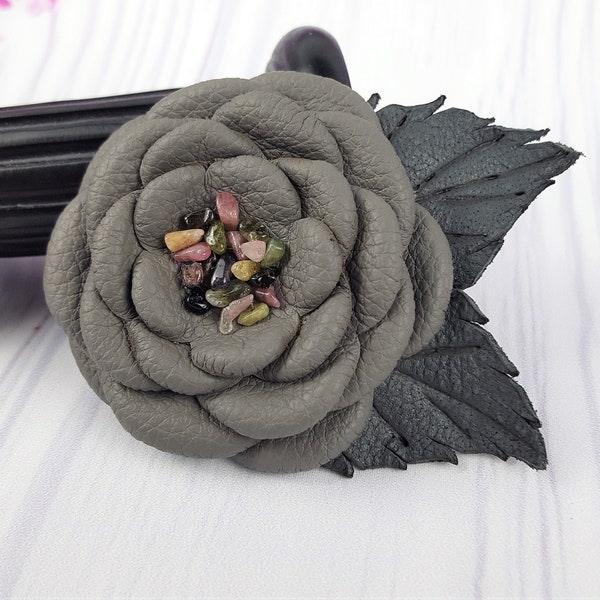 Leather Brooch - Etsy