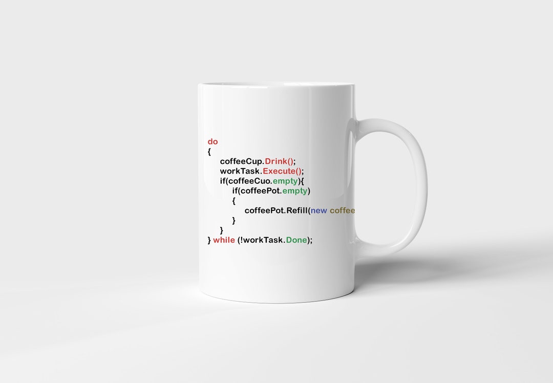 Do While Coffee Coding Mug Novelty Gift Printed Tea Coffee Ceramic Mug ...