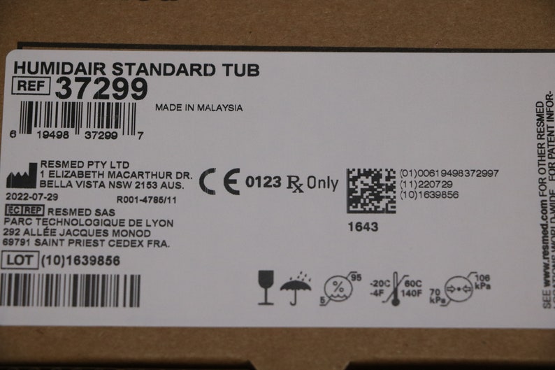 New Factory Sealed Resmed CPAP Humidair Standard Tub 37299 Water ...