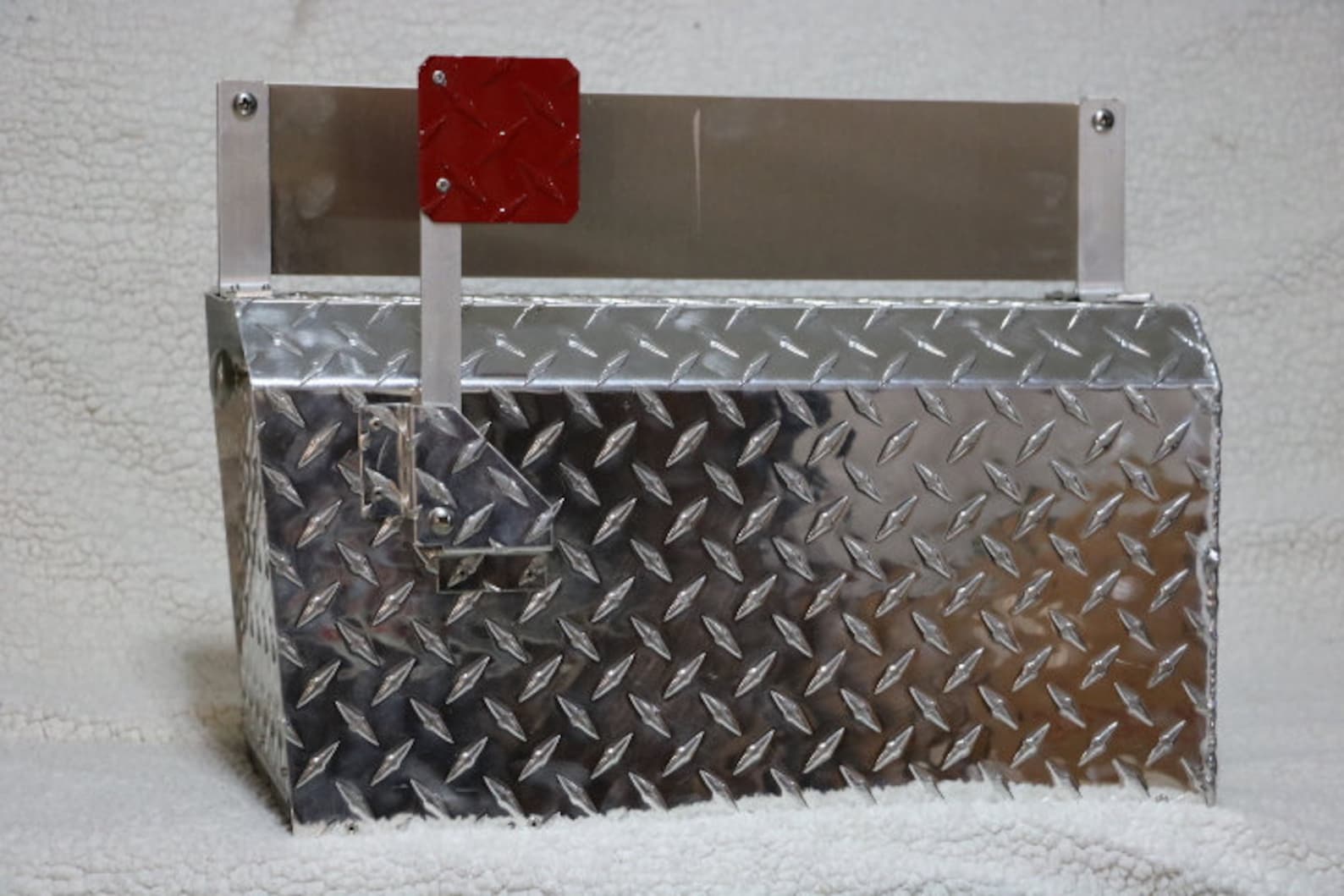 Heavy Duty Aluminum Diamond Plate 14 Gauge Mailbox Large Size With Name ...