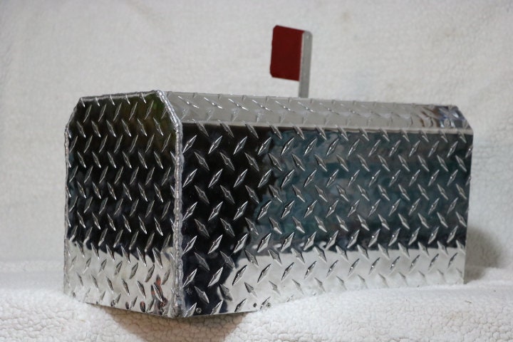 Heavy Duty Aluminum Diamond Plate 14 Gauge Mailbox Large Size - Etsy