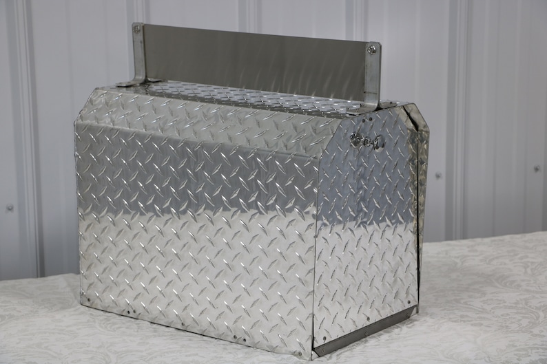 Heavy Duty Aluminum Diamond Plate 14 Gauge Mailbox Jumbo Size With Name ...