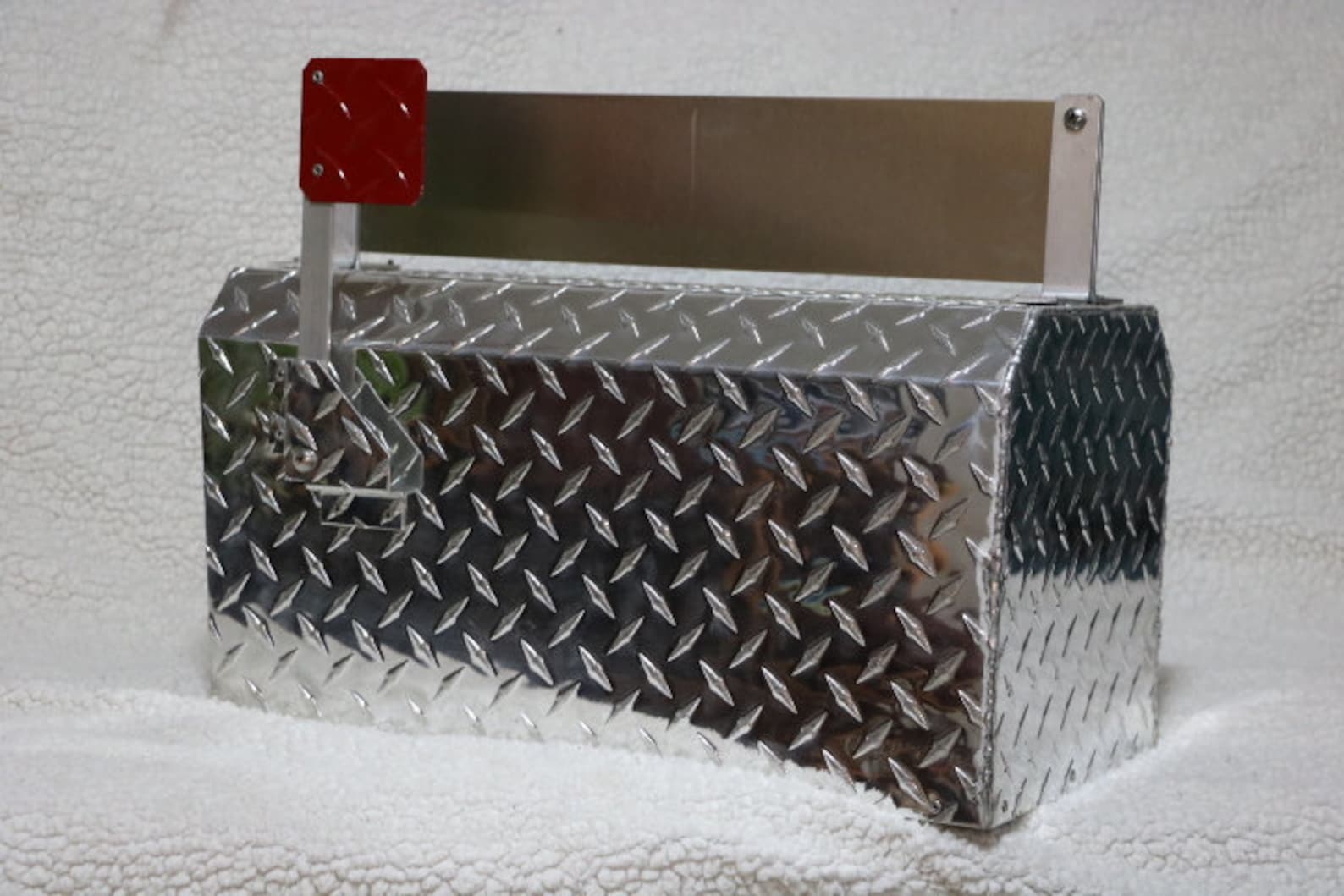 Heavy Duty Aluminum Diamond Plate 14 Gauge Mailbox Large Size With Name ...