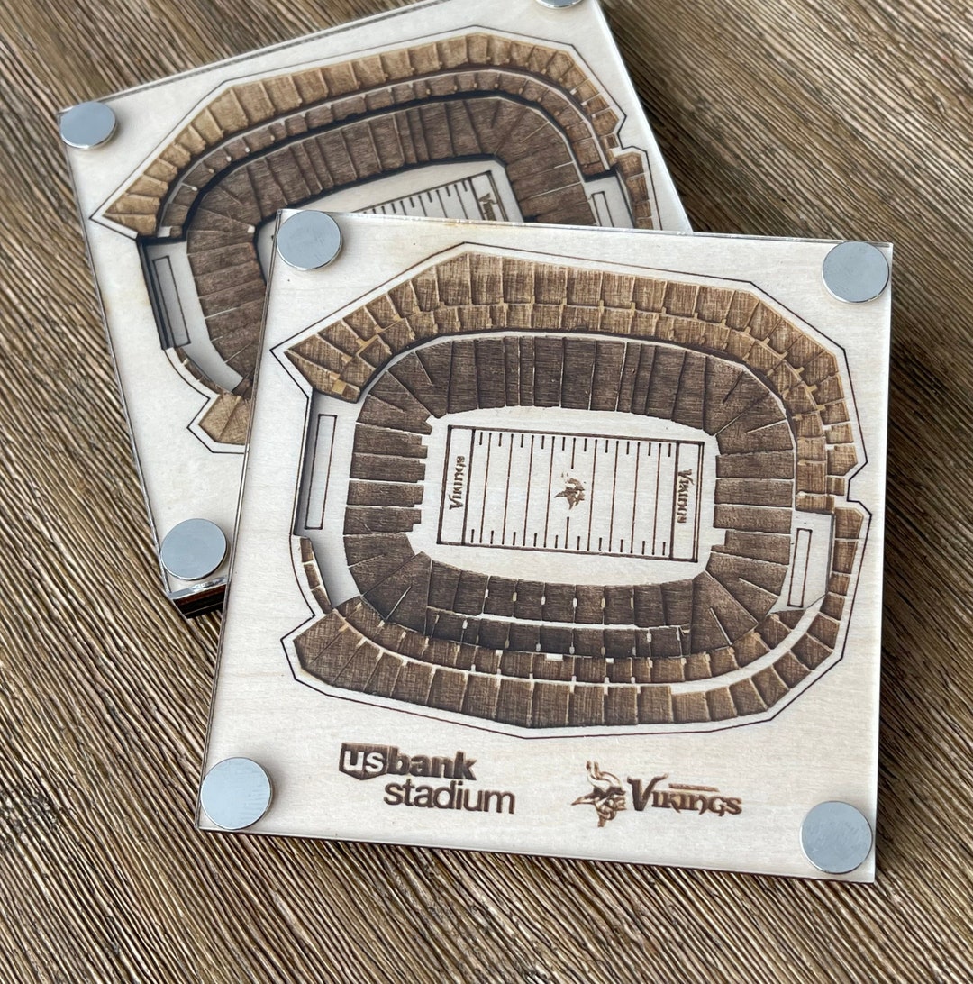 Custom Football Stadium Layered Coaster (set of 2), 3D Wood Coaster ...